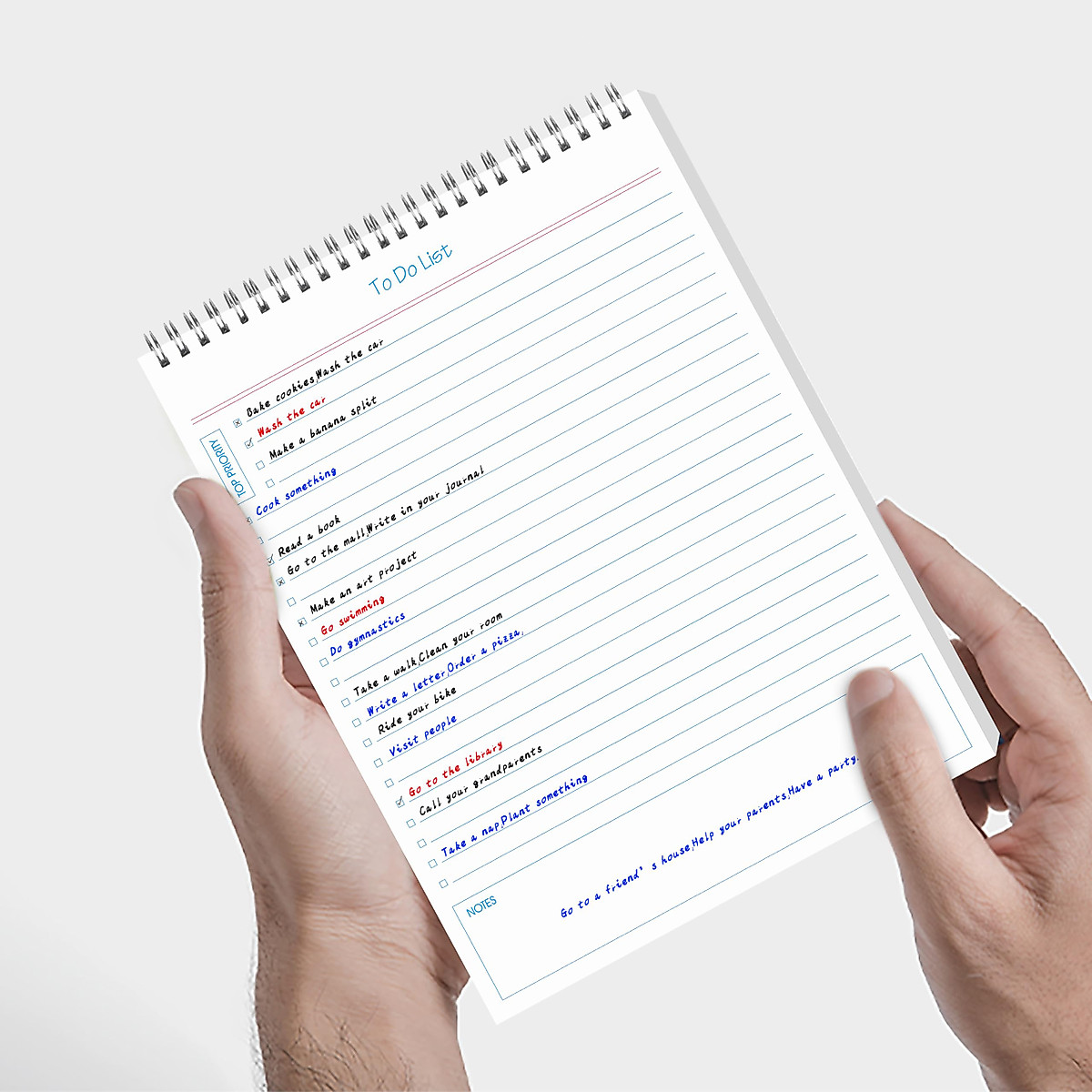 To Do List Notepad Daily Planner Notepad 60 Tear Papers with Checklist, 8 x 11 Inch Work Personal Writing Pad. 2 -pack