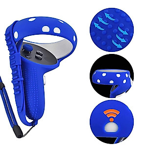 VR Accessories,Silicone face Cover,Shell Cover,Touch Controller Grip Cover,Silicone Handle Strap Combo,Protective Lens Cover Compatible with Oculus Quest 2