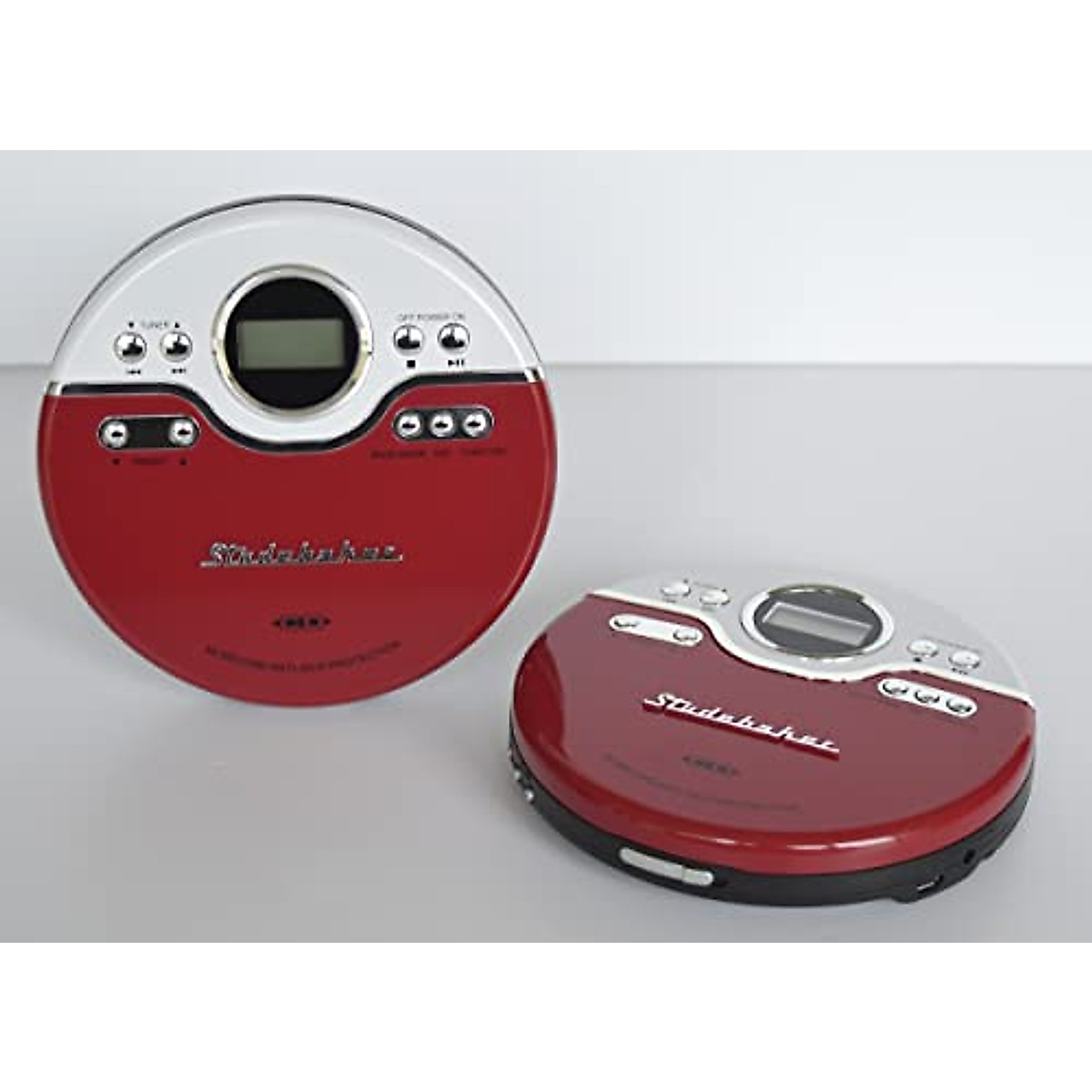 Studebaker SB3703RB Retro Joggable Personal CD Player with FM Radio - Red/Black