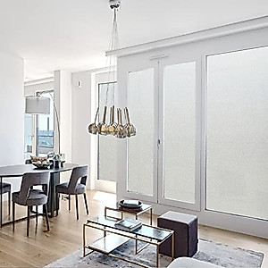 AWXD Frosted Glass Window Film,Window Privacy Film with Installation Tools, Sun Blocking Heat Control Anti Glare Window Tint,Static Cling Removable Window Sticker for Home Office (17.5" x 78.7")