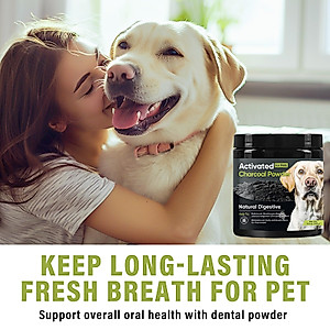 GroceryCentre Activated Charcoal for Dogs & Cats, Natural & Powerful Charcoal Powder Support Upset Stomach, Gas Relief, Digestive & Liver Support for All Pets