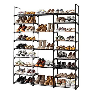 9 Tiers Shoe Rack Storage Organizer Shoe Shelf Organizer for Entryway Holds 50-55 Pairs Shoe, Stackable Shoe Cabinet Shoe Rack