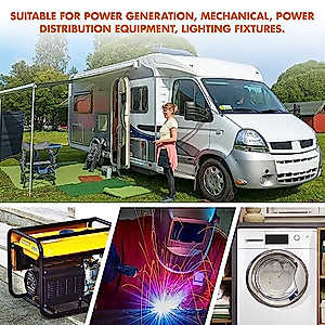 NEMA 14-50R Receptacle 50 Amp Flush Mounting Outlet with Wall Plate, 3 Pole, 4 Wire 125/250V, Heavy Duty Commercial Industrial Grade UL Listed, Micmi