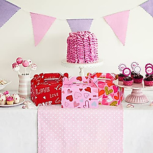 ADXCO 24 Pack Valentine's Day Treat Boxes, 6.3 x 3.5 x 3.5 Inch Gable Treat Boxes Paper Gift Box Goodie Boxes for Valentines Container Candy BoxesWedding, Birthday Party Favor Boxes