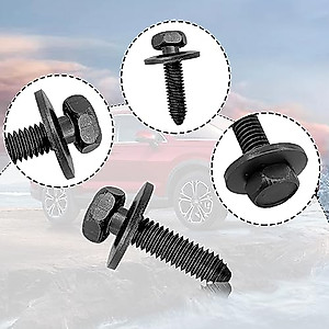 10pcs M6 1.0 X 25mm Metric Hex Head Sems Bolts Body Bolts Screw Compatible with GMC Buick Chevrolet Cadillac 11503834, 20351035