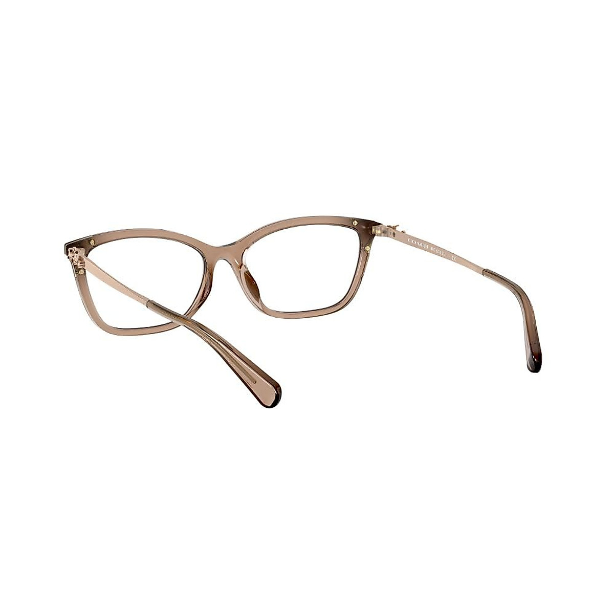 Coach HC6146U Universal Fit Prescription Eyewear Frames, Transparent Brown/Demo Lens, 53 mm