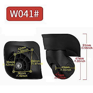 BQLZR Luggage Swivel 9.1cmx10.7x4.9cm Black Plastic Left & Right Wheels DIY Replacement Parts Pack of 2 (See Video First)