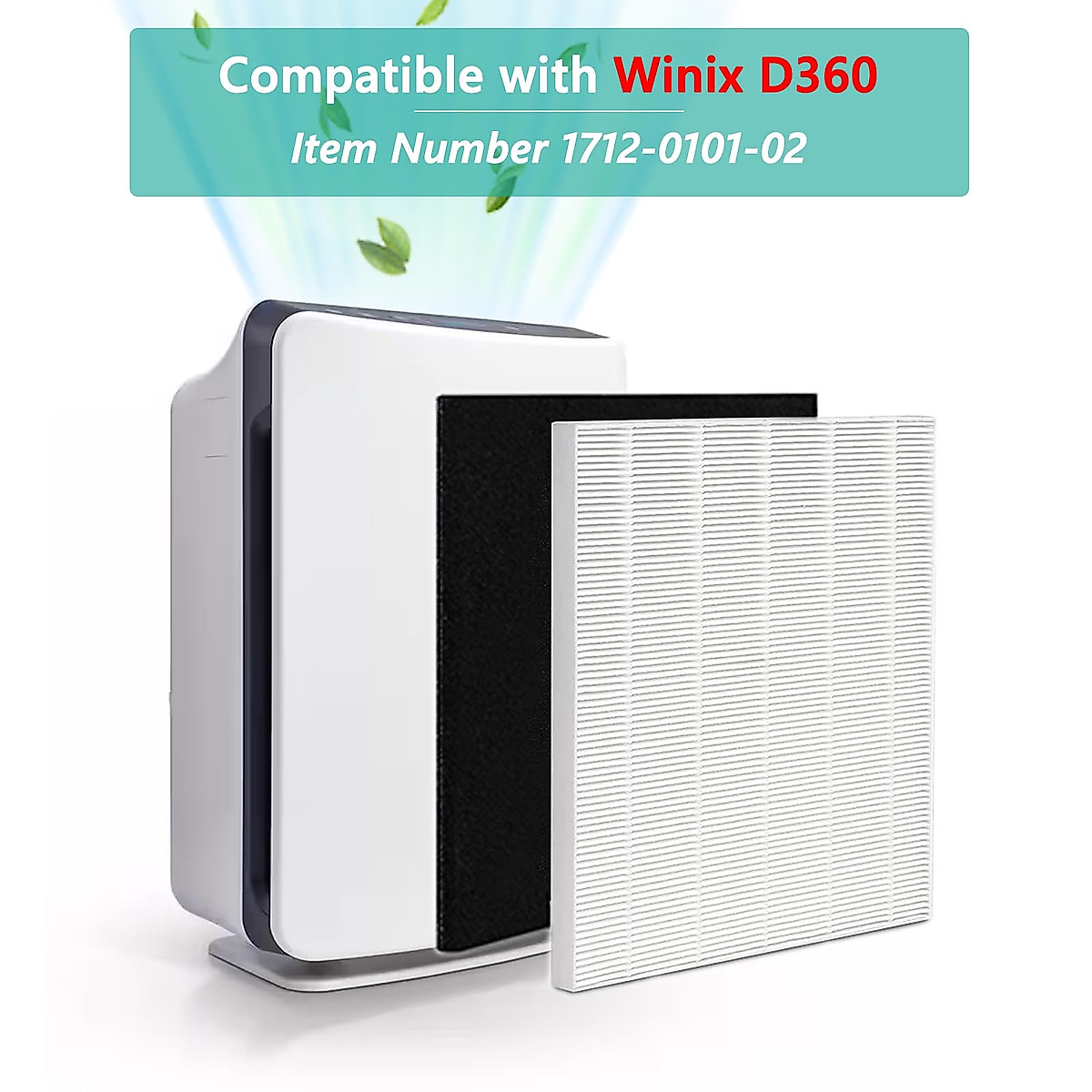 TOMORAL D360 Filter Replacement for Winix Air Purifier D360, Includes 2 True HEPA (H13) Filters and 8 Activated Carbon Pre-filters, Replaces for Winix D3 filter - 1712-0101-02
