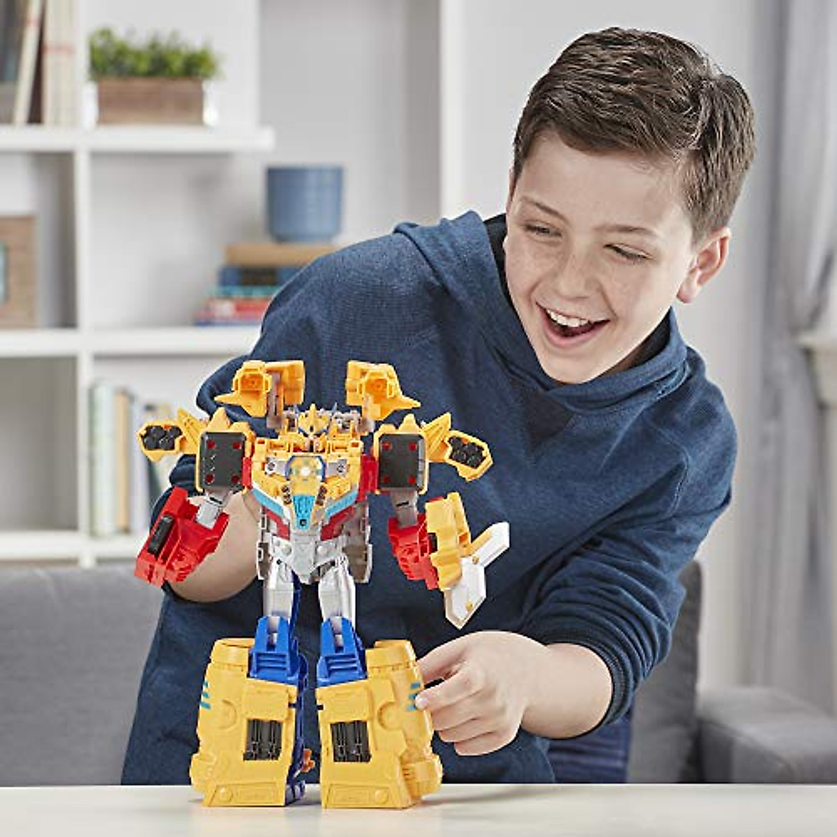 Transformers Toys Cyberverse Spark Armor Ark Power Optimus Prime Action Figure - Combines with Ark Power Vehicle to Power Up - for Kids Ages 6 & Up, 12"