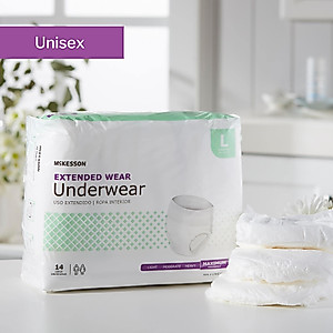 McKesson Extended Wear Underwear, Incontinence, Maximum Absorbency, Large, 56 Count