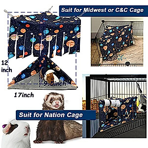 FULUE Guinea Pig Corner Hideout Hammock and Bed,Ferret Corner Hammock and Bed Cave Cozy for Guinea Pig Ferret Chinchilla Rats for Playpen C&C Cage Midwes Cage