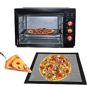 Bluedrop PTFE Open Mesh Crispy Baking Mats Quick Oven Liners Dehydrator Sheets Non Stick Perforated Toaster Meshes Pack of 2