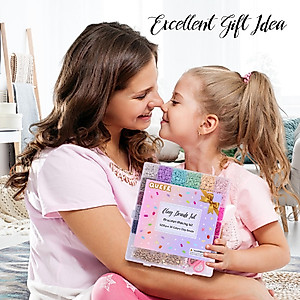 Quefe 8200pcs Clay Beads Bracelet Making Kit, 30 Colors Flat Preppy Beads for Friendship Bracelets, Polymer Heishi Beads with Charms for Jewelry Making, Holiday Crafts Gift for Teen Girls Adults