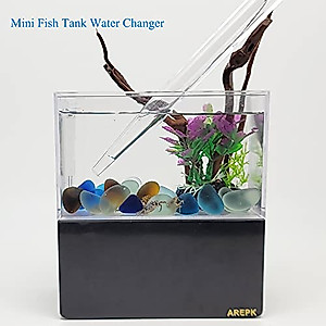 AREPK Aquarium Coral Feeder Fish Feeder Waste Clean Tool Manual Cleaner Water Changer Fish Tank Cleaning Tool Siphon Dropper Waste Remover Aquatic Bottom Feeder Pipette (25IN)