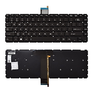 SUNMALL Backlit Keyboard Replacement Compatible withToshiba Satellite E45t-B4204 E45T-B4300 E45T-B4106 E45T-B E45-B Series H000069210, 0KN0-VP4US12, MP-13R53USJ528