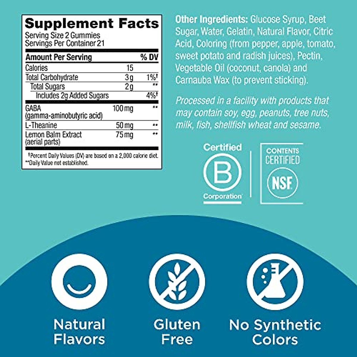 OLLY Goodbye Stress Gummy, GABA, L-Theanine, Lemon Balm, Stress Relief Supplement, Berry - 42 Count