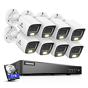 ANNKE 4K Security Camera System, 8CH 8MP AI DVR with Human & Vehicle Detection, 2TB HDD and 8 x 4K IP67 Bullet Home & Surveillance Cameras, Work with Alexa, Easy Remote View, Smart Color Night Vision
