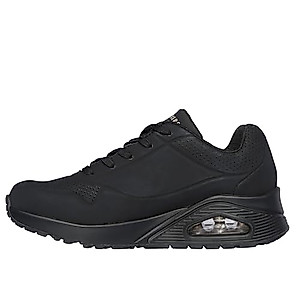 Skechers womens Skecher Street Women's Uno - Stand on Air Sneaker, Black/Black, 7.5 Wide US