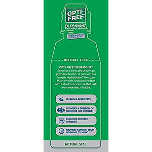 ALCON Opti-free Puremoist Multi-Purpose Disinfecting Solution, White, 4 Fl Oz