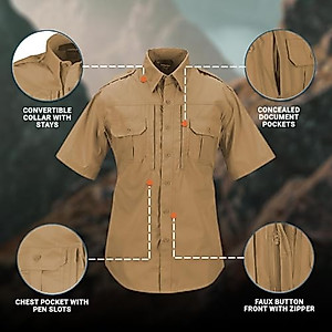 Propper Men's Short Sleeve Ripstop Tactical Shirt, Coyote, Medium
