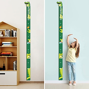 Buiory Removable 3D Cartoon Crystal Acrylic Height Measurement Chart Wall Stickers Solid Inches Growth Chart Ruler Wall Decal Wall Decor for Kids Babys Children Boys and Girls Bedroom Living Room Nursery (Crocodile)