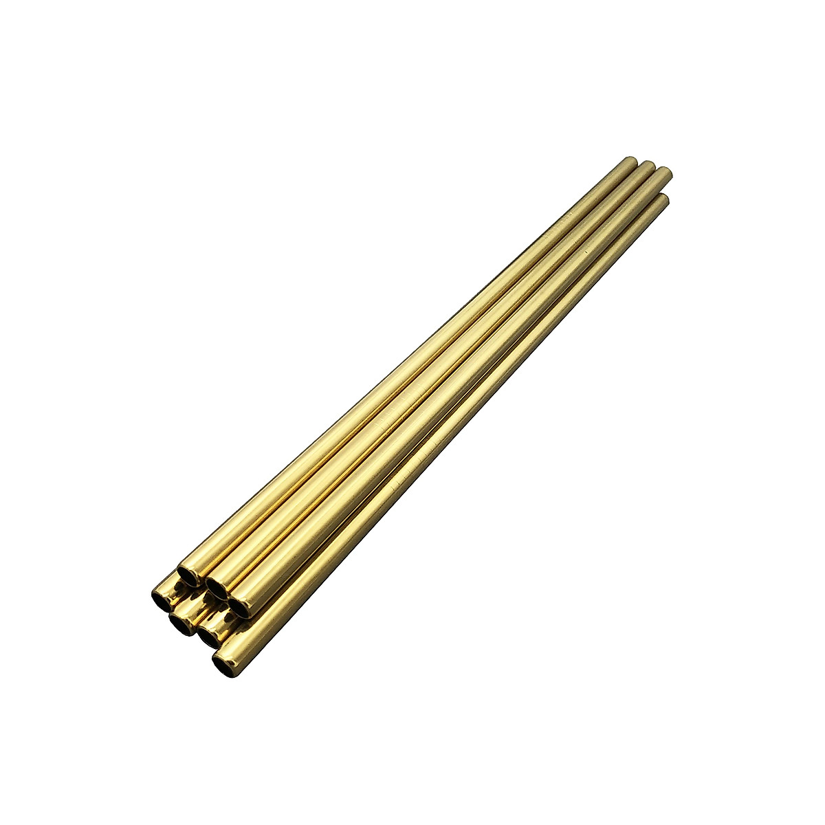 10 Pcs Stainless Steel Straws, Reusable Drinking Straws, Straight Metal Straw Sets with 2 Pcs Cleaning Brushes (8.5 Inch, Gold)