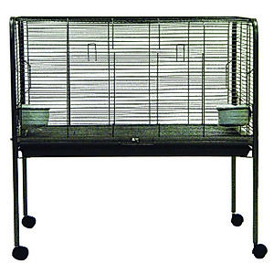 YML Small Animal Rabbit Cage on Stand, Antique Silver (ER3823)