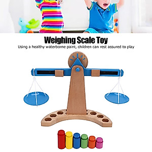 Pinsofy Weighing Scale Toy, Teaching Aid Math Teaching Balance Scales Toy Educational with Tray for Children for School