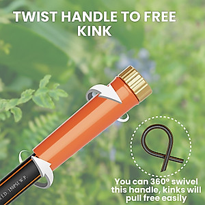 Giraffe Tools Garden Hose 25ft x 3/4", Heavy Duty Water Hose, Flexible, Hybrid Lightweight Hose with Swivel Handle, Male to Female Fittings, Burst 600 PSI