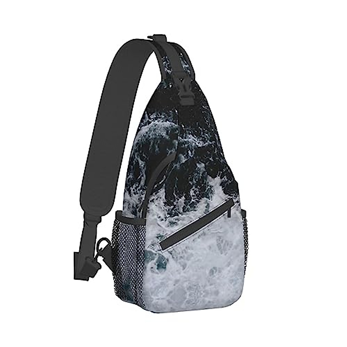 UNIOND Ocean Splash Foam Printed Sling Bag Adjustable Cross Chest Bag Shoulder Backpack for Outdoor Travel