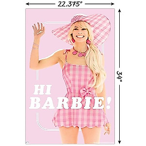 Trends International Mattel Barbie: The Movie - Hi Barbie Wall Poster, 22.37" x 34.00", Poster & Mount Bundle