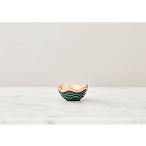 nambe Small Copper Canyon Bowl | 6-Inch Fruit or Snack Bowl for Kitchen Counter, Table, Mantel Décor | Decorative Scalloped Edge Vegetable Basket | Salad Serving Bowl | 16-Ounce