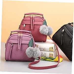 SHERCHPRY Leather Sling Bag Trendy Tote Bag Cross Purple Girls Plush with Women Pu Bag Toy Handbag Leather Fashion Doll for Body Birthday Pendant Shoulder Fuzzy Crossbody Bag Crossbody Sling Bag