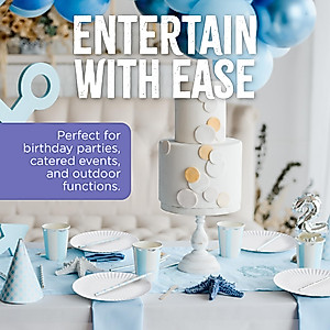 Paper Plates 9 Inch Bulk Paper Plates | White Paper Party Plates | Uncoated Disposable Microwavable Paper Plates | Microwave Safe Dishes For Everyday Dinner Picnic BBQ Party Event Crafts | 100 Pack