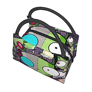 CONPELSON Lunch Bags Invader Anime Zim Insulated Lunch Tote Reusable Portable Lunch Box for Outdoor Office Picnic 11 X 6.5 X 7 in