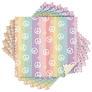 ACICS Peace Symbol Peace Sign Rainbow Flowers Kitchen Towels Dishcloths Set 11 X 11 inch Set of 6 Bulk Cotton Kitchen Towels Set Dish Towels for Washing Drying Dishes Dish Rags Super Soft