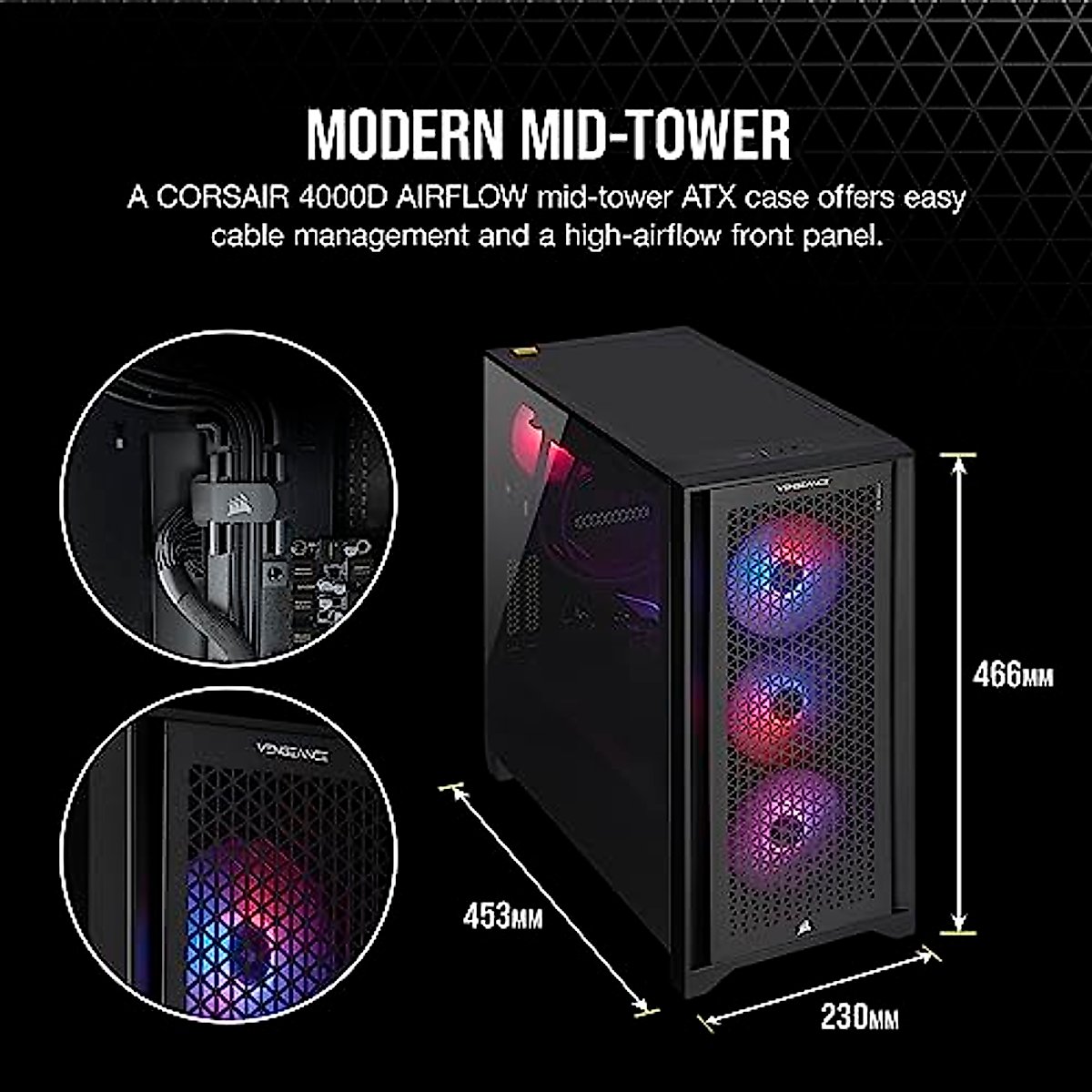 Corsair Vengeance i7400 Series Gaming PC - Liquid Cooled Intel® Core™ i9 12900K CPU - NVIDIA® GeForce RTX™ RTX 4090 GPU - 2TB M.2 SSD - 64GB Vengeance RGB DDR5 Memory - Black