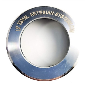 1.5" Tri Clamp End Cap Sight Glass 316 Stainless With Borosilicate Glass (1.5")