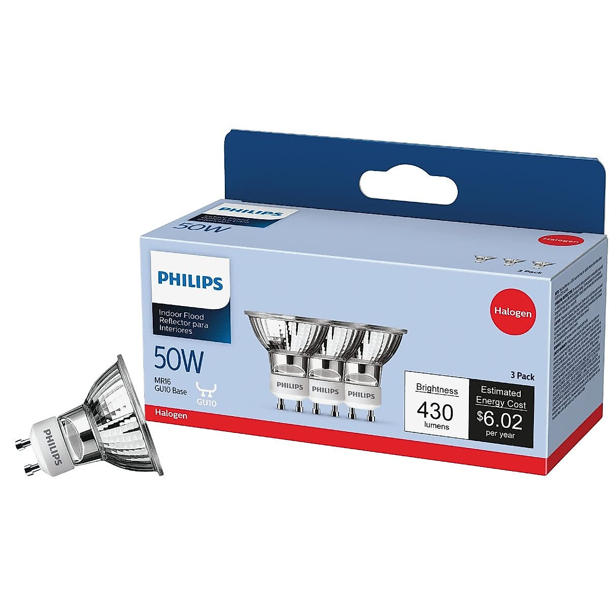 GE 50 watts MR16 Halogen Bulb 360 lumens Daylight 3 pk Floodlight