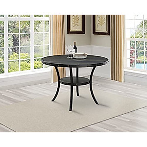 New Classic FURNITURE Classic Furniture Crispin Solid Wood Round Dining Table, 48-Inch, Gray