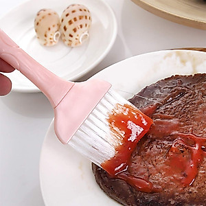 Nylon Bristle Pastry Brush Plastic Grip for Basting, Baking, Cooking Food Brush, Green, Pink