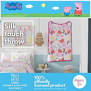 Franco Peppa Pig Kids Bedding Super Soft Cozy Silk Touch Throw, 40 in x 50 in, (Officially Licensed Product)