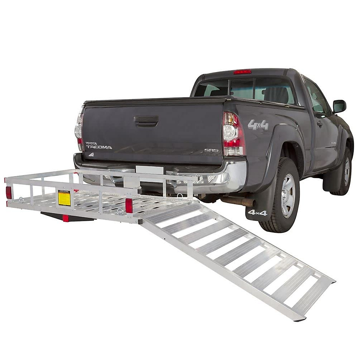 Silver Spring Aluminum Hitch Cargo Carrier Utility Basket with Loading Ramp for 2" Hitch Receiver - 500 lbs. Capacity