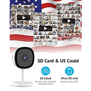LaView 3MP Cameras for Home Security,2K Indoor Security Camera for Baby/Elder/Pet with Clear Night Vision,24/7 Live Video,Motion Detection,2 Way Audio,US Cloud/SD Card Storage,Compatible with Alexa