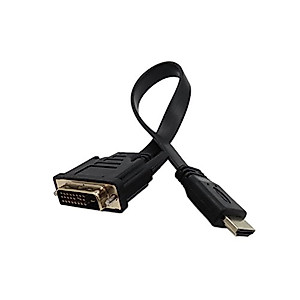 CERRXIAN 1FT Flat Slim High Speed Bi-Directional DVI (24+1) Male to HDMI Male Adapter Cable