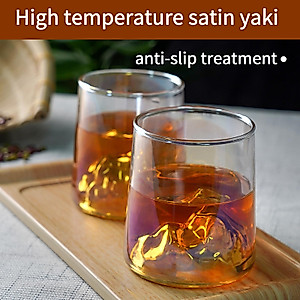 INTOWALK Old whisky glass (set of 2) 8 ounces mountain crystal glass, scotch whisky glass, cocktail, gifts for men, father, husband, boyfriend