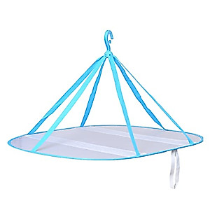 VALICLUD Hanging Sweater Drying Rack Mesh Foldable Clothes Drying Rack Solar Dehydrator Hanging Drying Net for Clothes Food (Single Layer, Random Color)