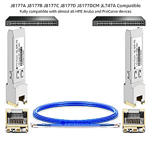 OPSTRAN 1000BASE-T SFP RJ45 Copper Transceiver Module Compatible with HPE Aruba J8177D J8177DCM JL747A Procurve J8177C J8177B J8177A 100m Cat5e/6