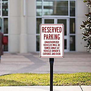 Reserved Parking Sign, Will Be Towed 10x14 Inches, Rust Free .040 Aluminum, Fade Resistant, Made in USA by Sigo Signs