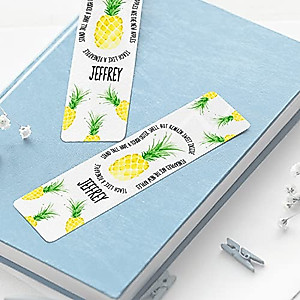 Personalized Bookmark, Custom Inspirational Pineapple Quote Bookmarks, Pineapple Custom Metal Ruler Ornament Markers, Gifts for Book Lovers, Women Men, Readers On Birthday Christmas